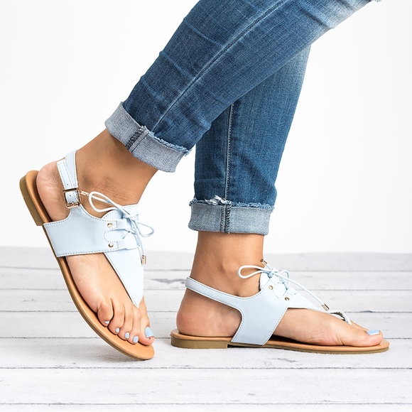 SunnyMia | Shoes | Veneto Light Blue Thong Sandals | Poshmark